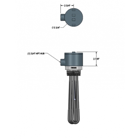 Watlow BLR77L1C | 2-1/2"NPT screw plug immersion heater